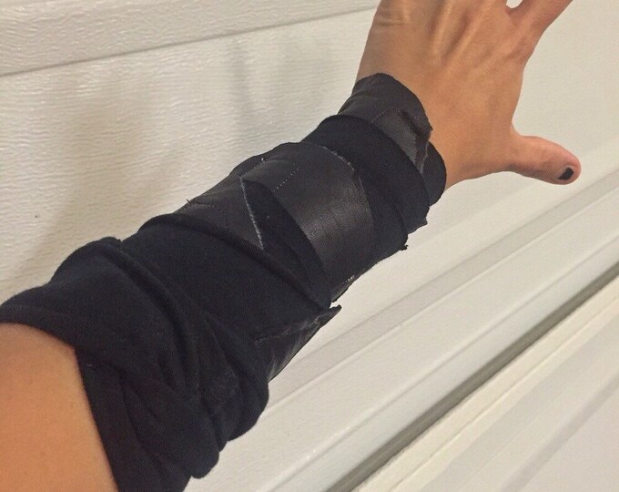 Wasteland Wrap Gauntlet Post Apocalyptic Leather Fabric Cuff Bracelet ...