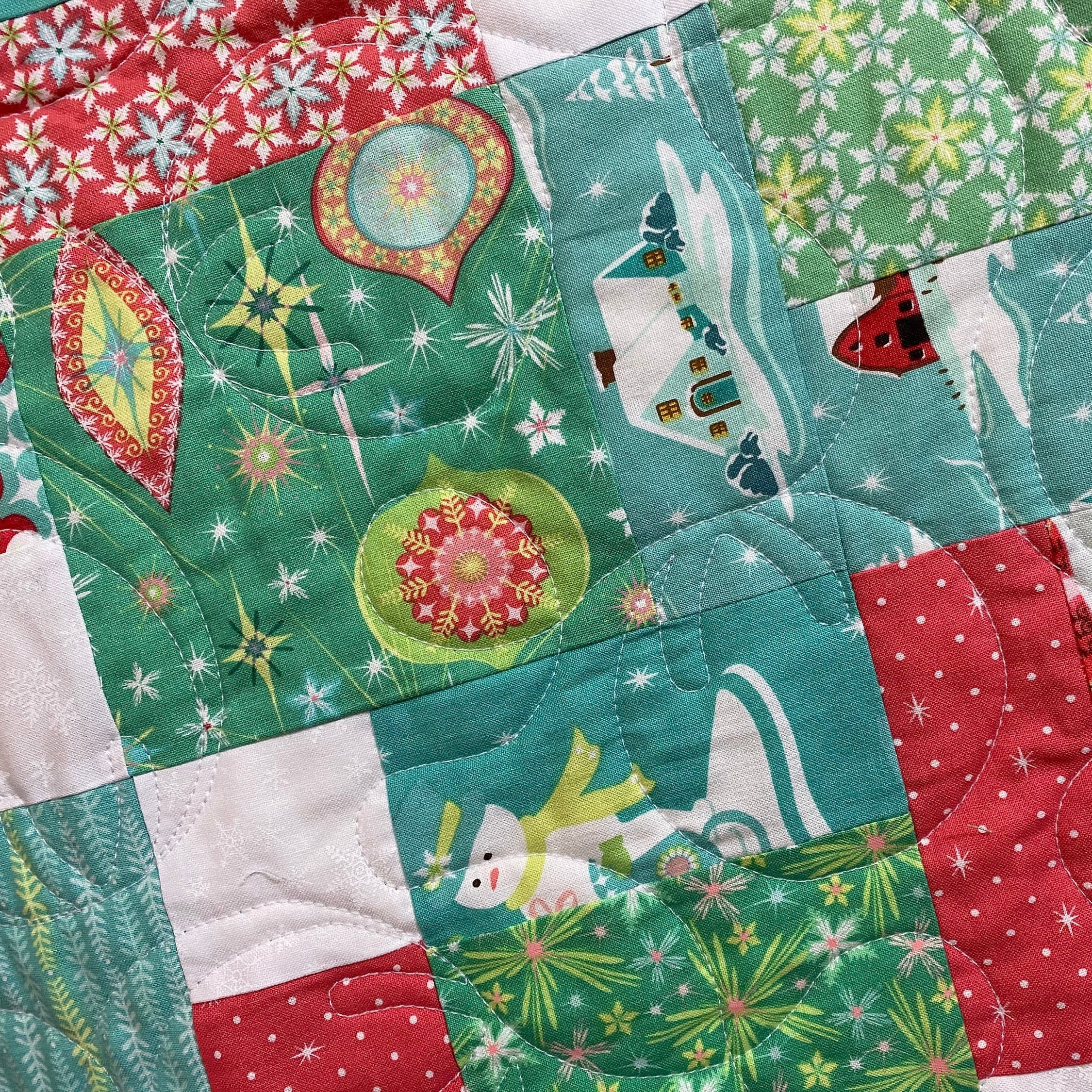 Christmas Throw Quilt Handmade Patchwork Blanket - Etsy