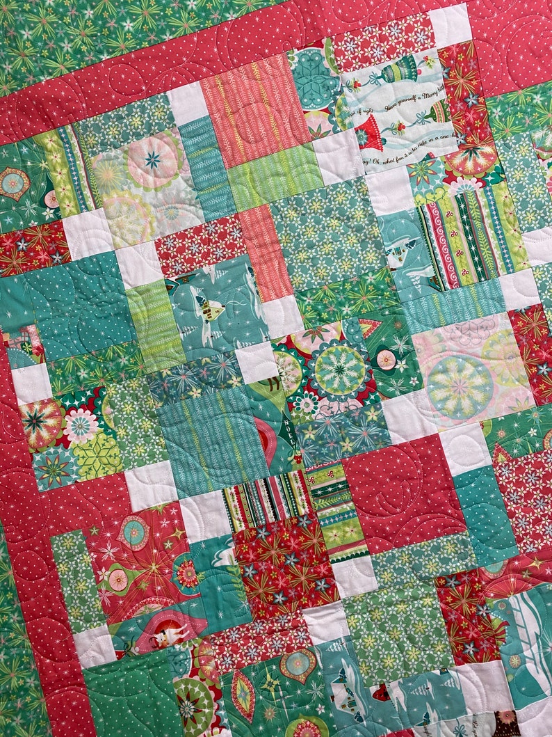 Christmas Throw Quilt Handmade Patchwork Blanket - Etsy