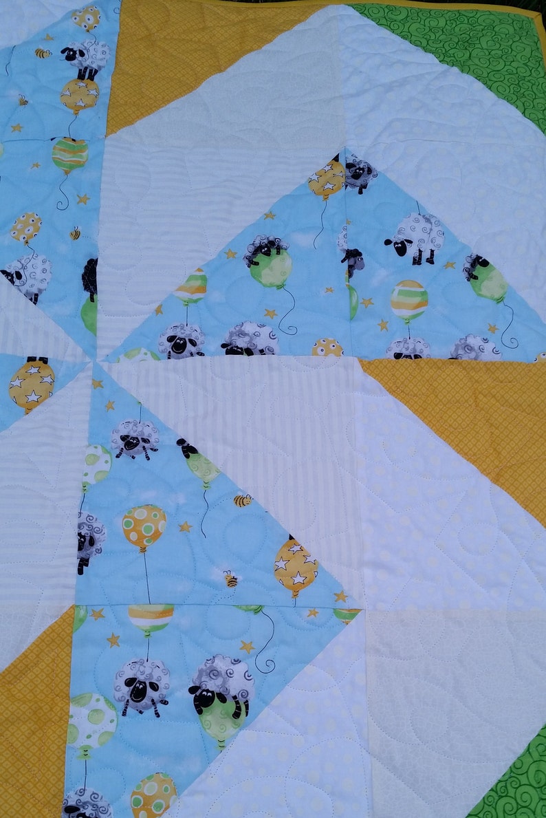 Baby Blanket, Gender Neutral, Handmade Modern Baby Quilt, Nursery ...