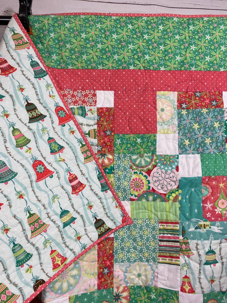 Christmas Throw Quilt Handmade Patchwork Blanket - Etsy