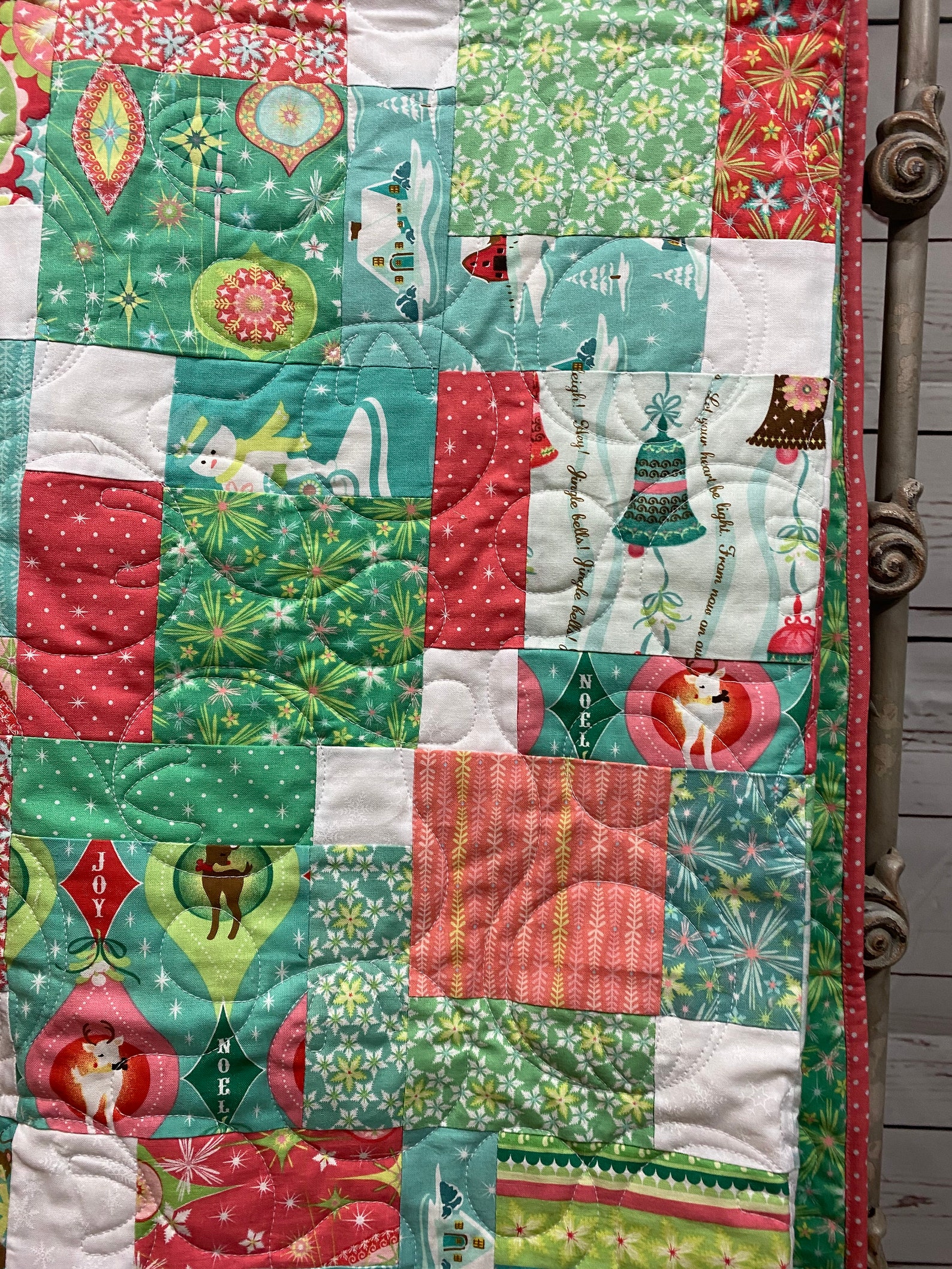 Christmas Throw Quilt Handmade Patchwork Blanket - Etsy