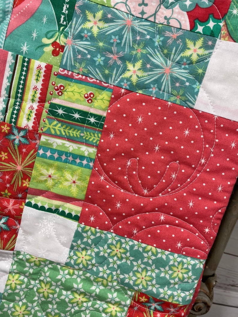 Christmas Throw Quilt Handmade Patchwork Blanket - Etsy