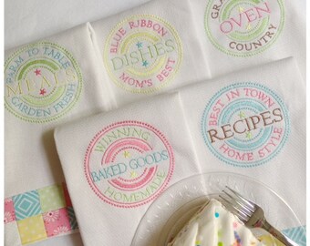 Kitchen towels embroidery designs | Etsy