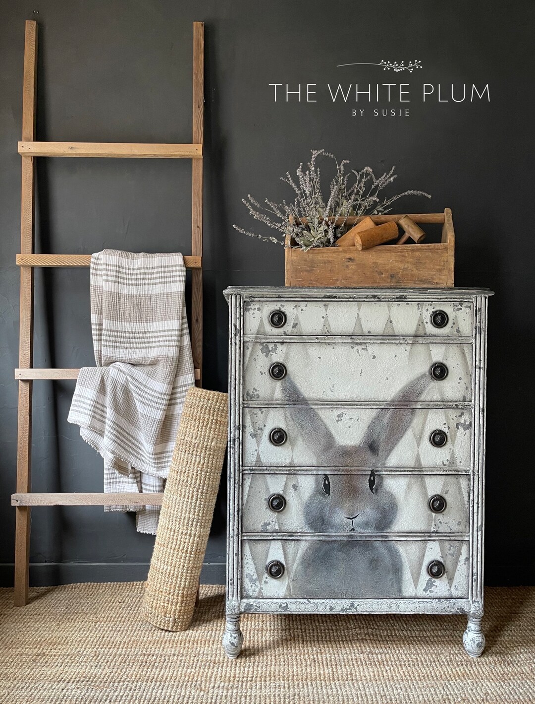 Antique Dresser, Painted Furniture, Bunny Art, Rabbit Decoupage, French ...