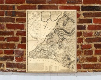 1755 New York Vintage Map Canvas Print - Etsy