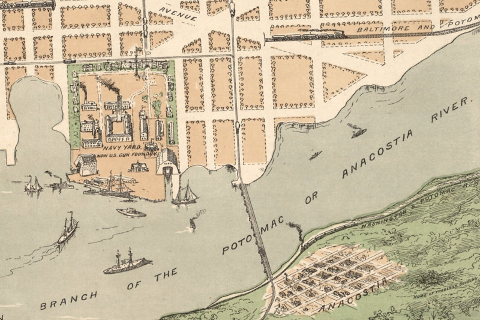 1892 Washington DC Vintage Map Canvas Print - Etsy