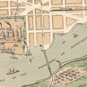1892 Washington DC Vintage Map Canvas Print - Etsy