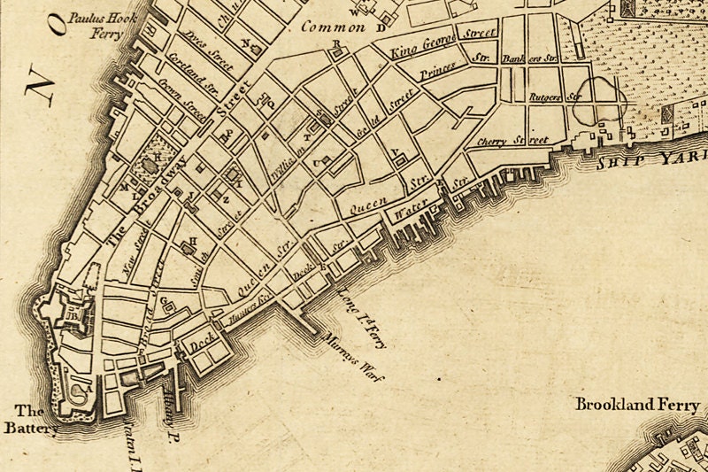 1776 New York Vintage Map Canvas Print - Etsy