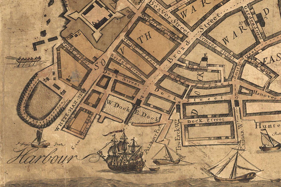 1755 New York Vintage Map Canvas Print - Etsy