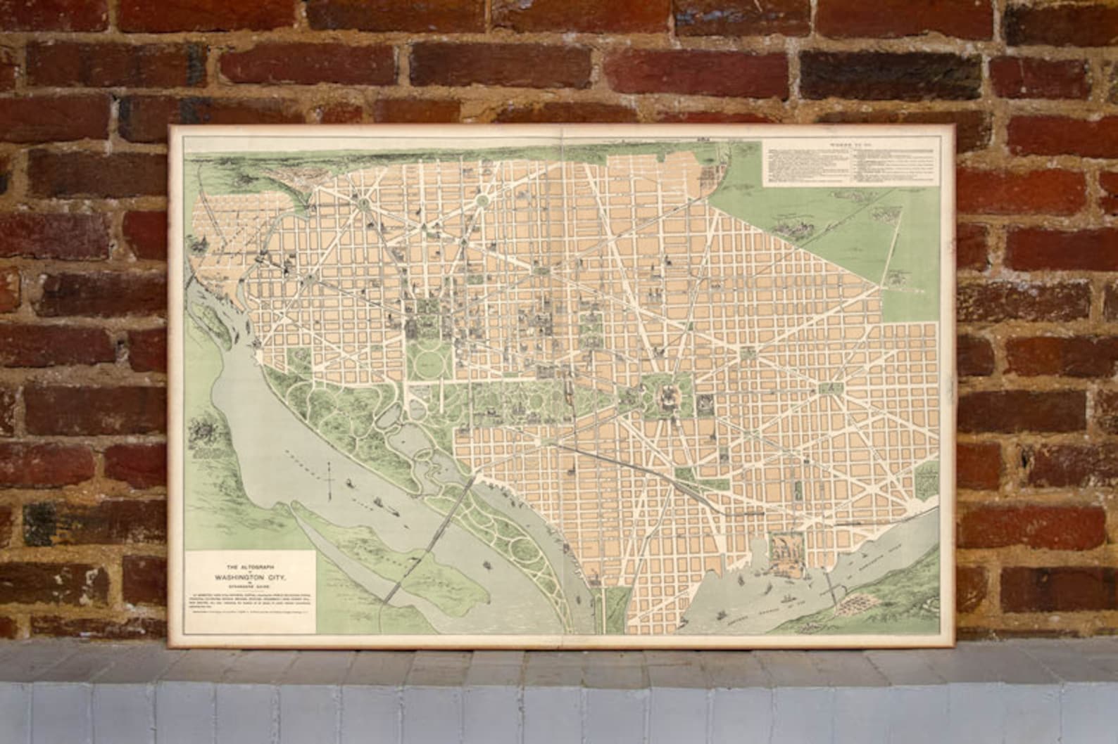 1892 Washington DC Vintage Map Canvas Print - Etsy