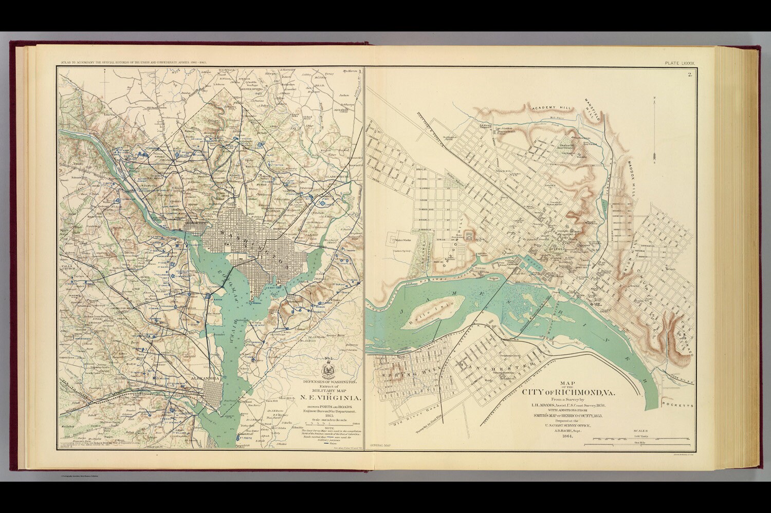 1865 Washington DC Vintage Map Canvas Print - Etsy