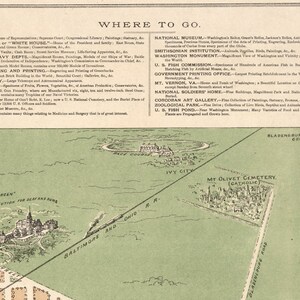 1892 Washington DC Vintage Map Canvas Print - Etsy