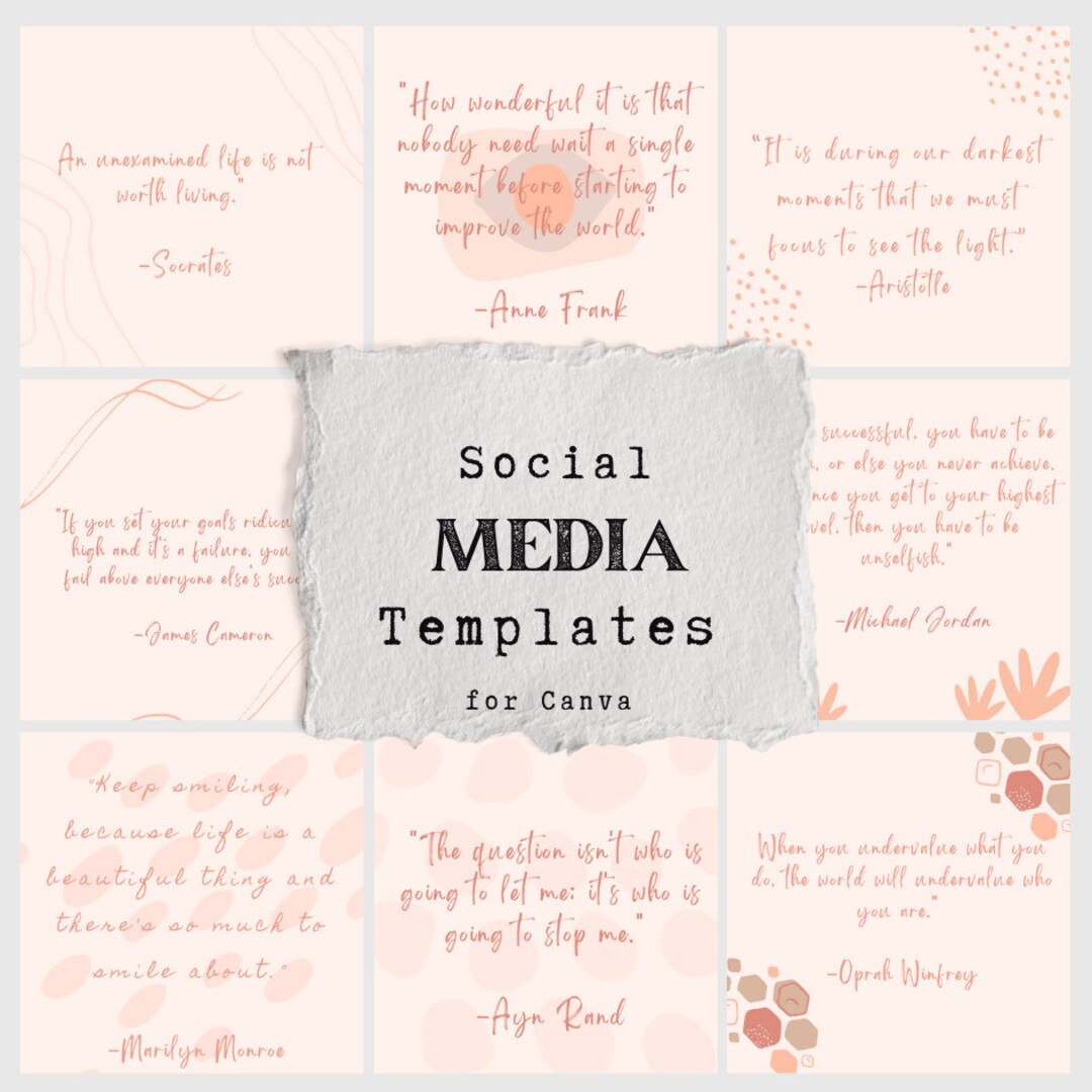 Social Media Quotes Templates for Canva (50 Quotes) - Etsy