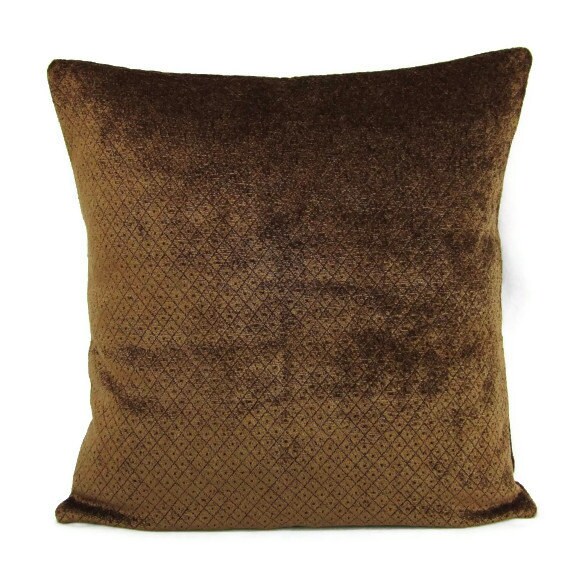 Brown Pillow Cover Solid Brown Pillow Cover Plush Chenille | Etsy
