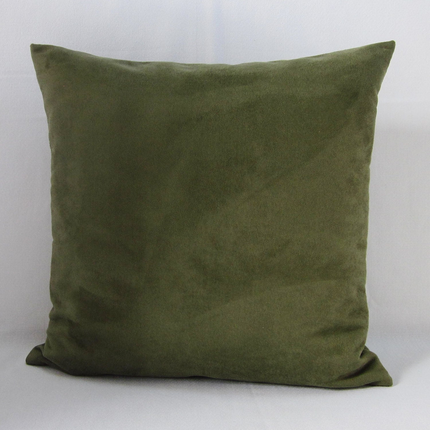 Olive Green Sage Suede Pillow Cover, Olive Faux Suede Pillow Cover ...