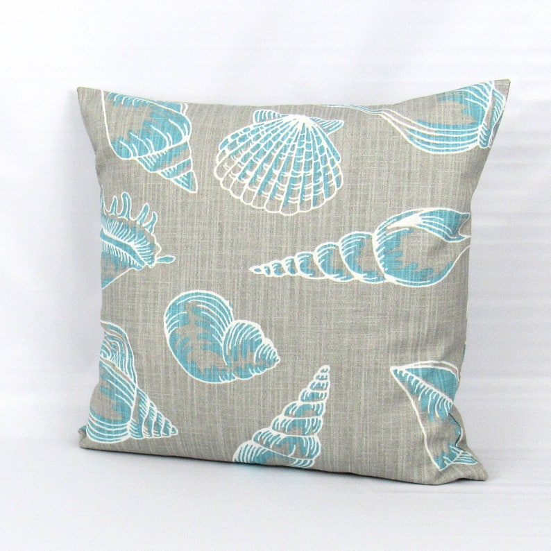 Nautical Pillow Cover Seashell Pillow Beach House Pillows | Etsy