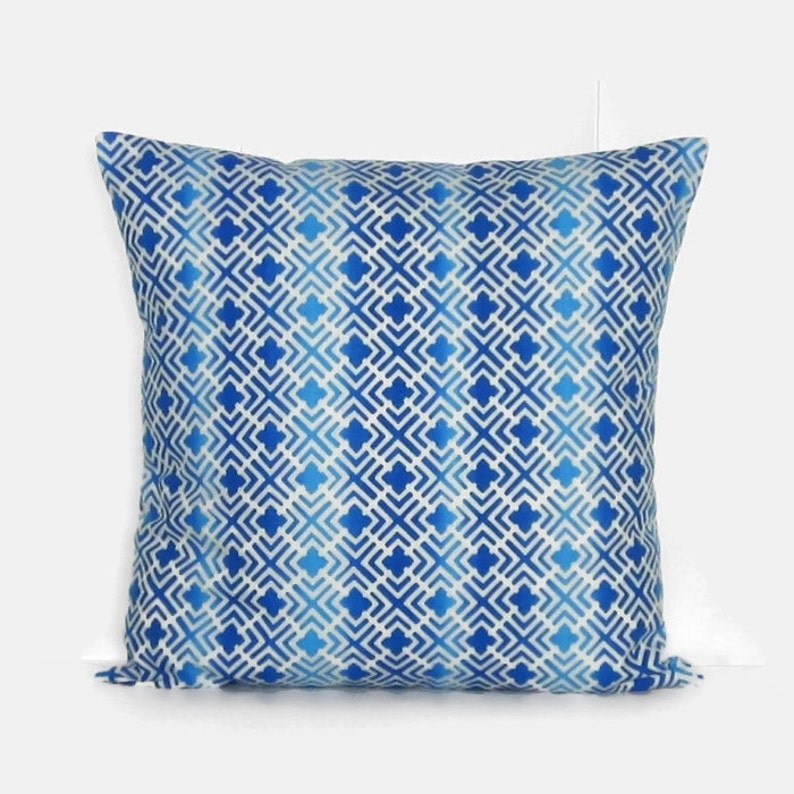 Cobalt Blue Pillow Cover Decorative Throw Geometric Accent - Etsy