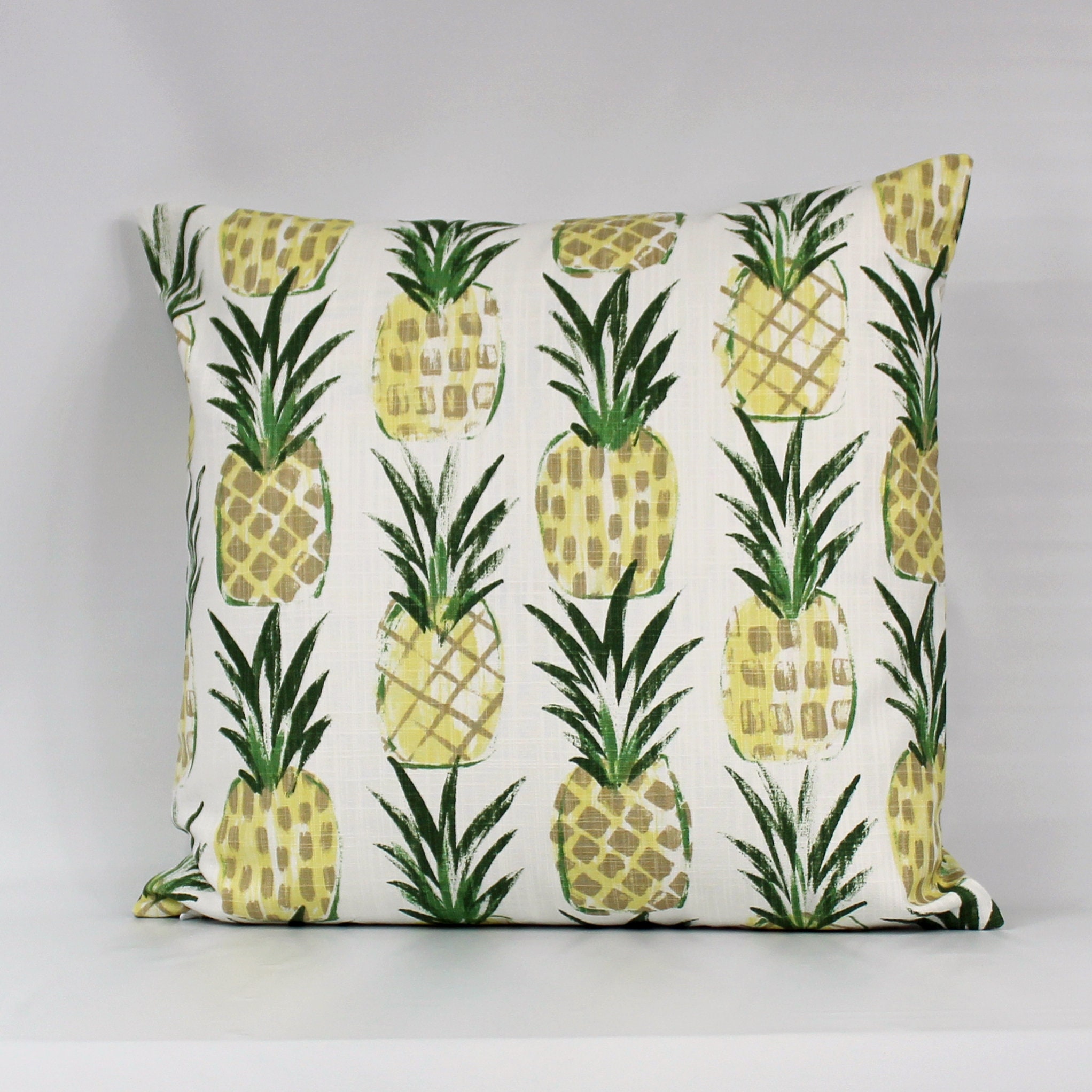 Pineapple Pillow, Yellow Green Throw Pillow, Tropical Pillow Cover ...