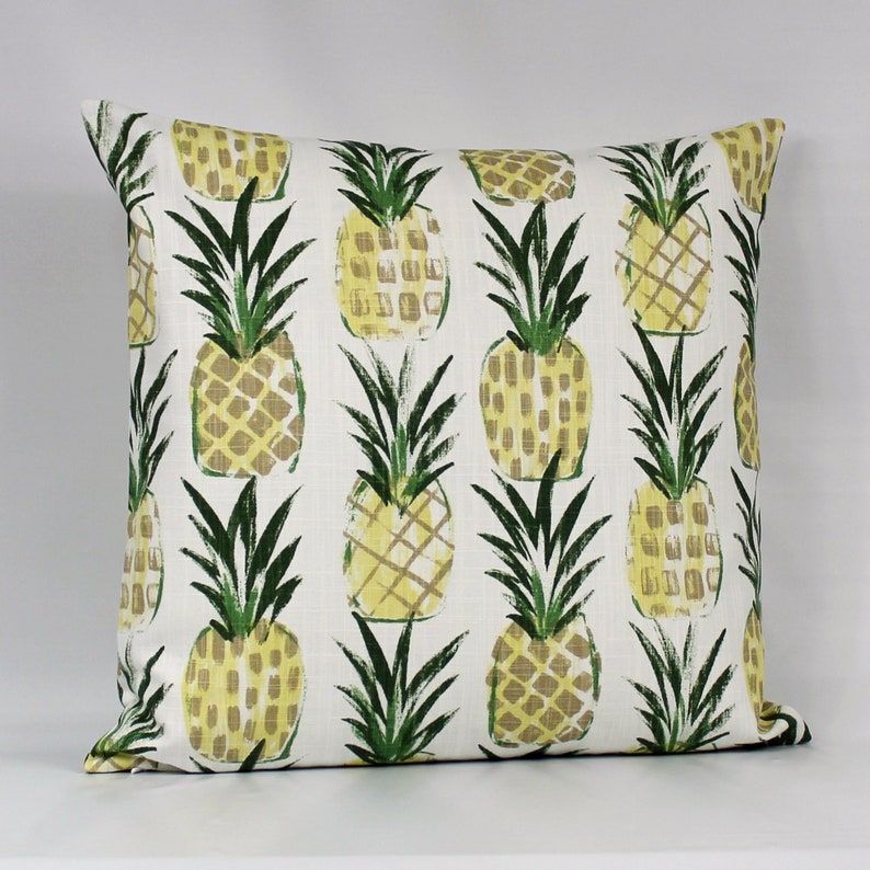 Pineapple Pillow Yellow Green Throw Pillow Tropical Pillow | Etsy