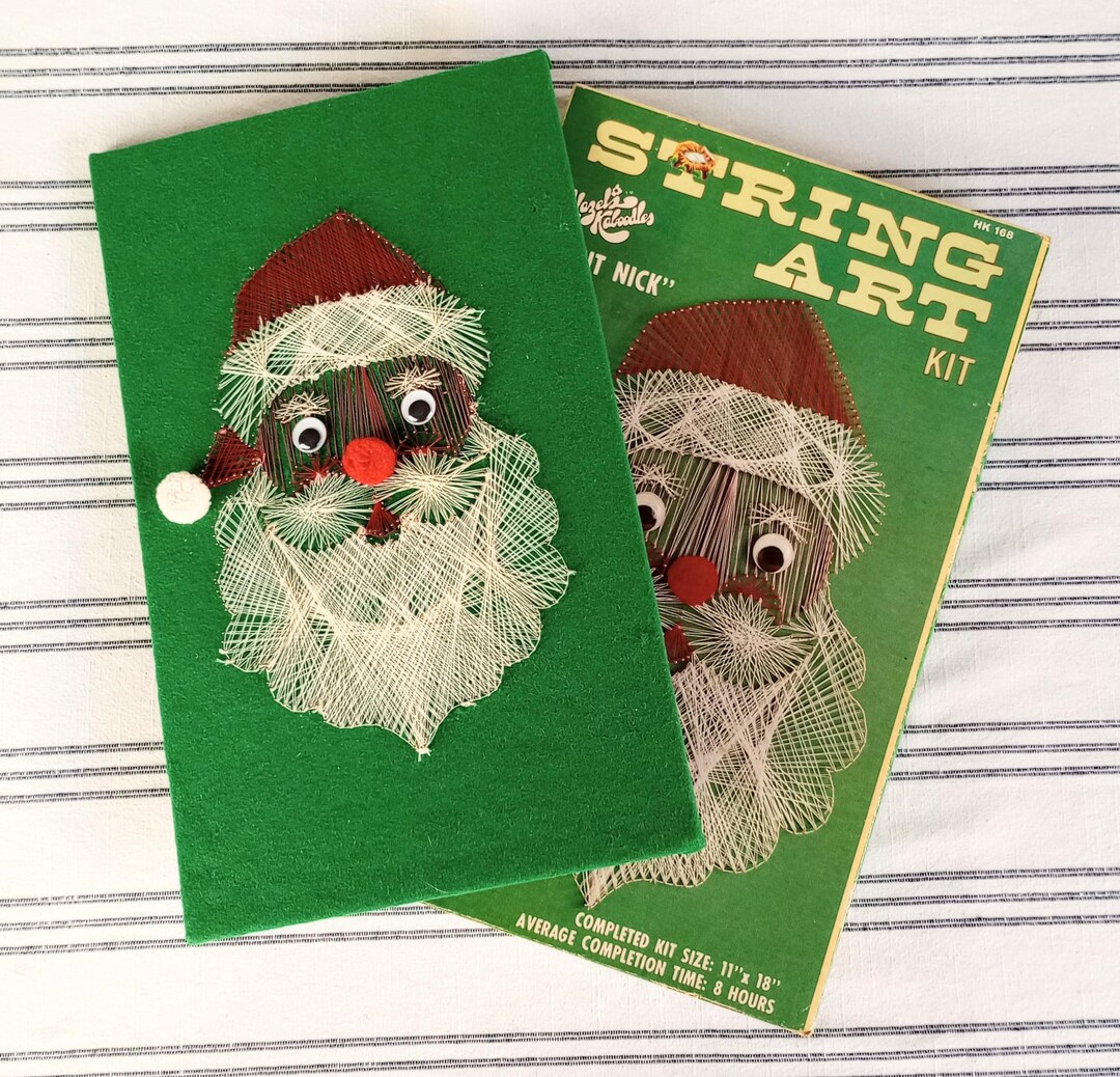 Vintage String Art Santa Claus Christmas Wall Hanging Art, Saint Nick ...