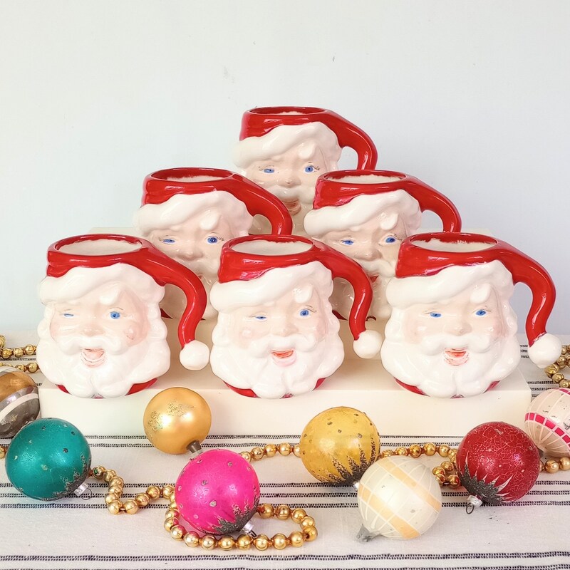 Vintage Santa Mugs - Etsy