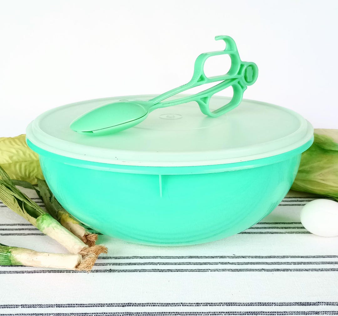 Tupperware Fix N Mix Bowl, Jade Green Large Salad Bowl With Lid, Tupper ...