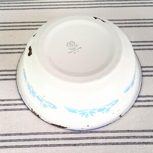 Large Enamelware Bowl Basin, Flower Pattern Enamel Ware, Farmhouse ...