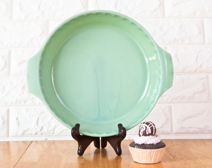 Jadeite Pie Plate, Fire King 2000, 10 Inch Pie Pan With Handles, Anchor ...