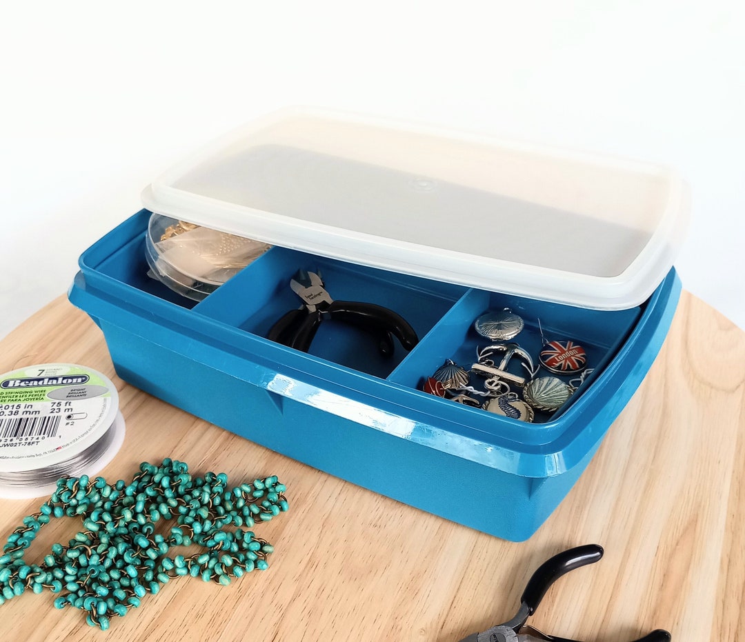 Tupperware Tuppercraft Stow N Go Box, Beads Jewelry Organizer, Divided ...