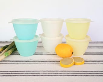 Set of 3 Tupperware Pastel Refrigerator Bowls #148 With Opaque Lids ...