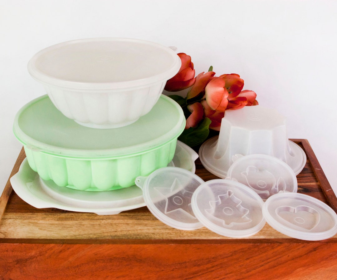 Tupperware Jello Mold Set Jel N Serve With Shapes Tree Heart - Etsy
