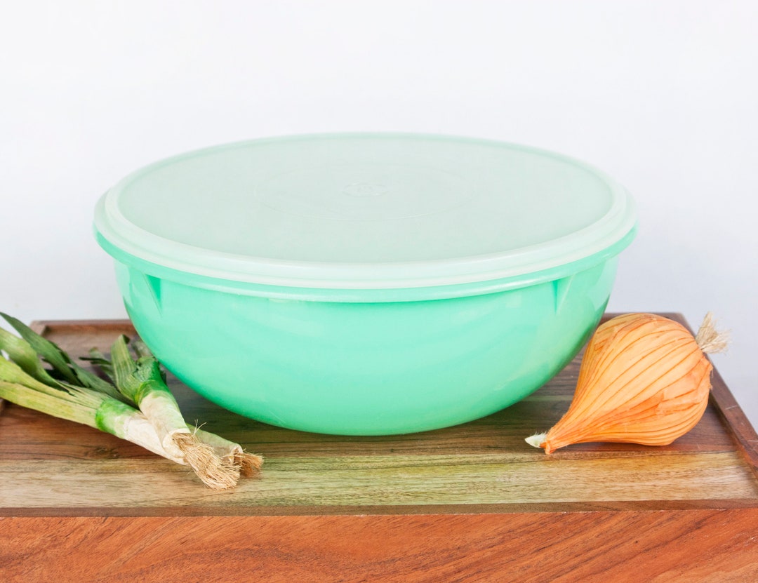 Tupperware Fix N Mix Bowl, Jade Green Large Salad Bowl With Lid, Tupper ...