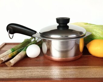 Vintage Revere Ware 6 Qt Quart Stock Pot & Lid Copper Bottom 1801 Pre ...