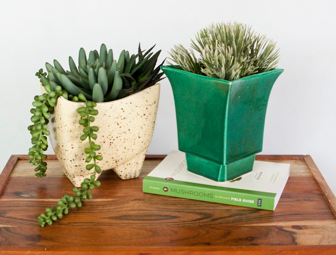 Atomic Planter Succulent Pot, Mid Century Pointed Pottery - Etsy