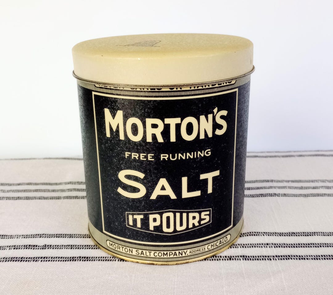 Morton's Salt Tin Container Storage Box, Grocery Store Prop Bristol ...