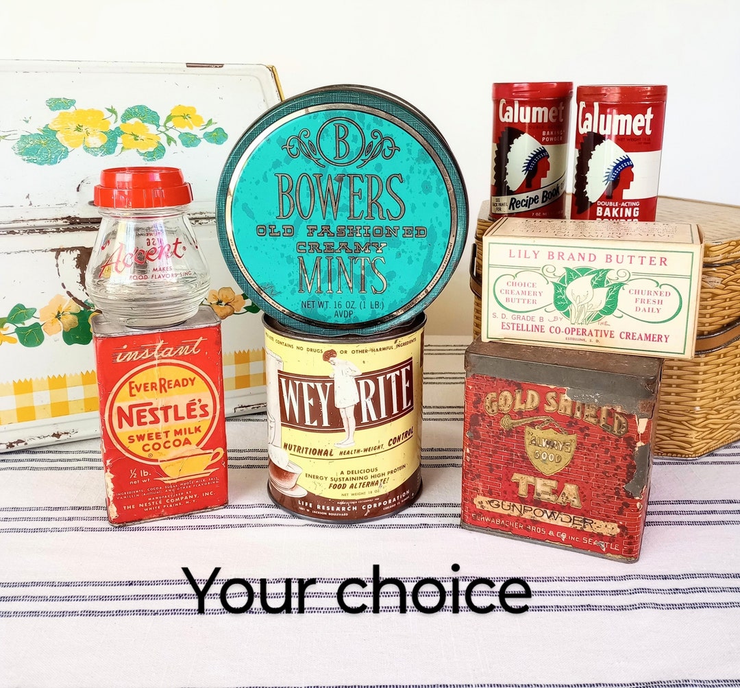 Tin Containers Kitchen Props Vintage Advertising Tea Tin Calument ...