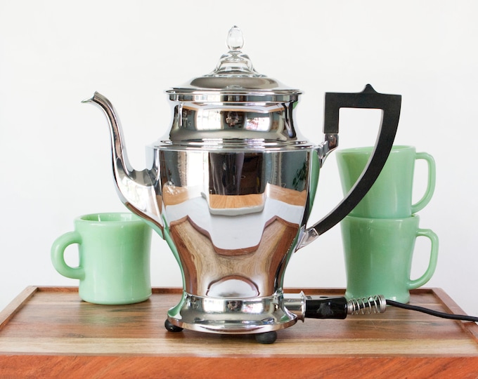 Vintage Coffee Percolator Electric Universal Chrome Teapot 6 - Etsy