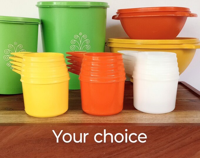 Tupperware Measuring Cups Nesting Set, White Yellow Orange Replacements ...