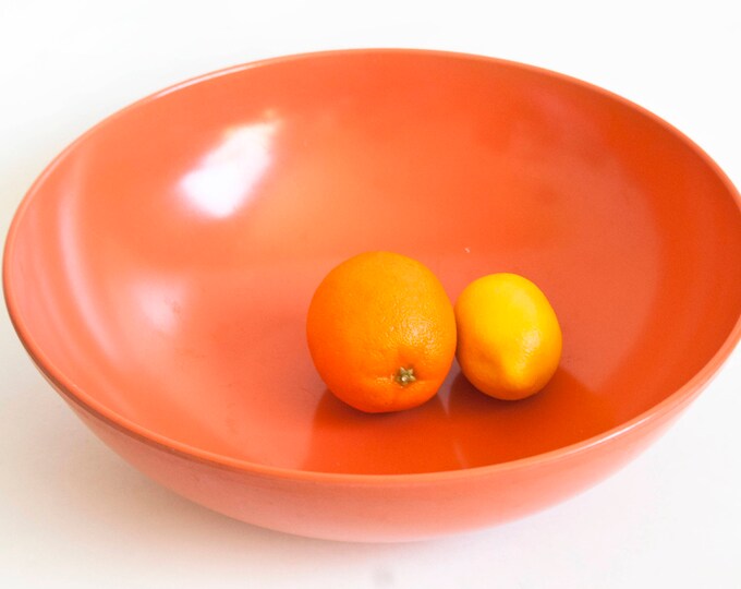 Vintage HUGE Miramar Bowl, Orange Melmac Mixing Bowl, XL Melamine Salad ...
