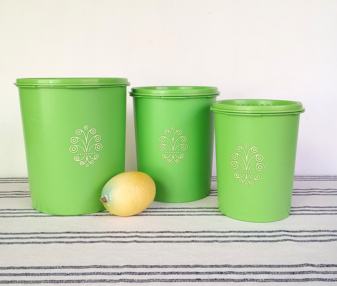 Tupperware Canister Set, Nesting Servalier Storage Containers Lime ...