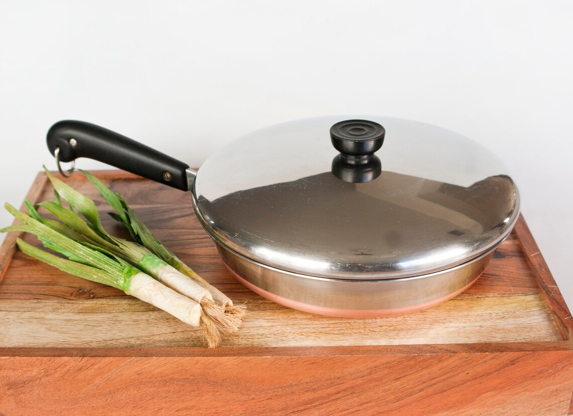 Revere Ware Frying Pan 10 Inch Skillet Copper Bottom Circle - Etsy