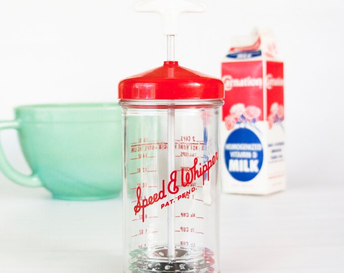 Speed E Whipper Whipped Cream Maker 1950s Soda Shop Carnation Measuring ...