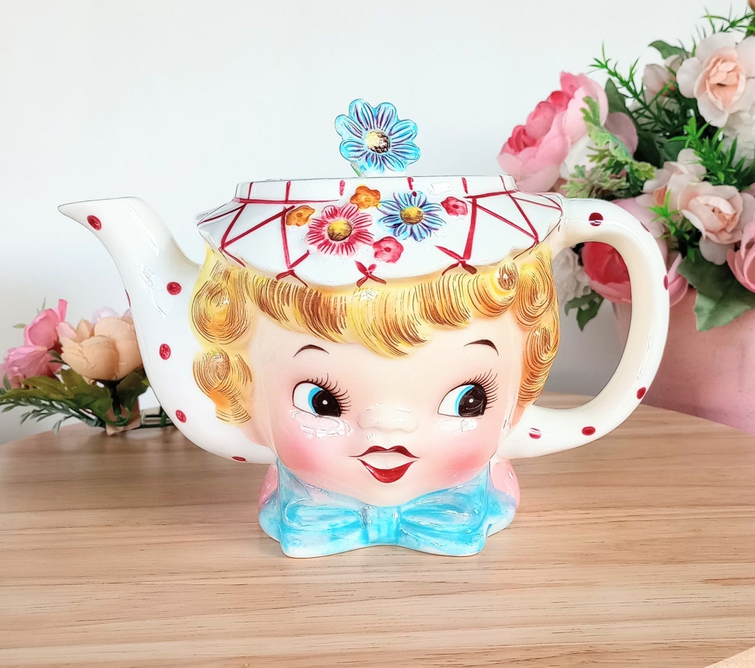 Lefton Miss Dainty Teapot Girl Head Lady in Hat Tea Pot - Etsy