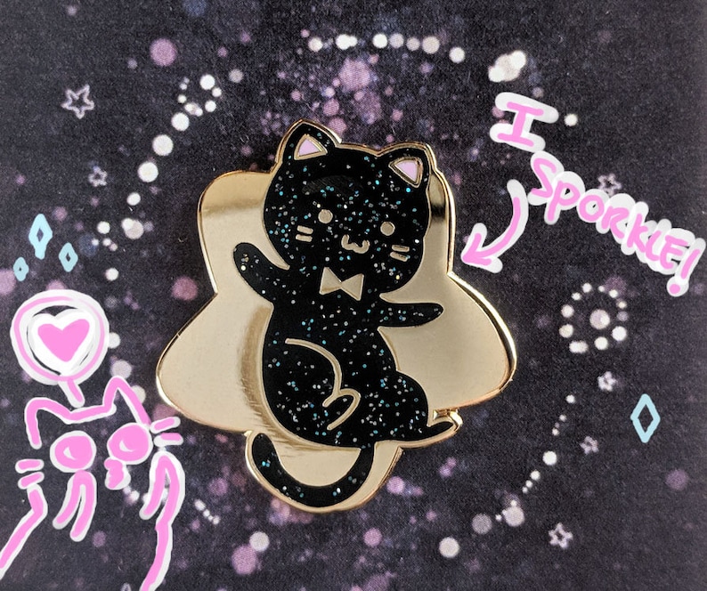 Constellation Galaxy Star Kitty Cute Space Cat Kitten Enamel - Etsy