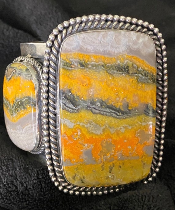 263 gram Pueblo signed Vintage SW Jasper Sterling Si… - Gem