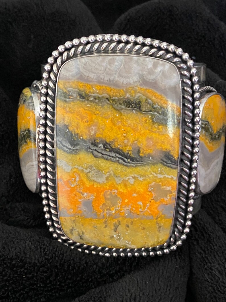 263 Gram Vintage Signed Southwest Bumblebee Jasper Sterling - Etsy