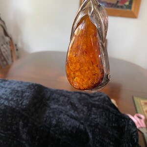 Gorgeous Sterling Silver Necklace With Unique Fossilized Tree Sap ...