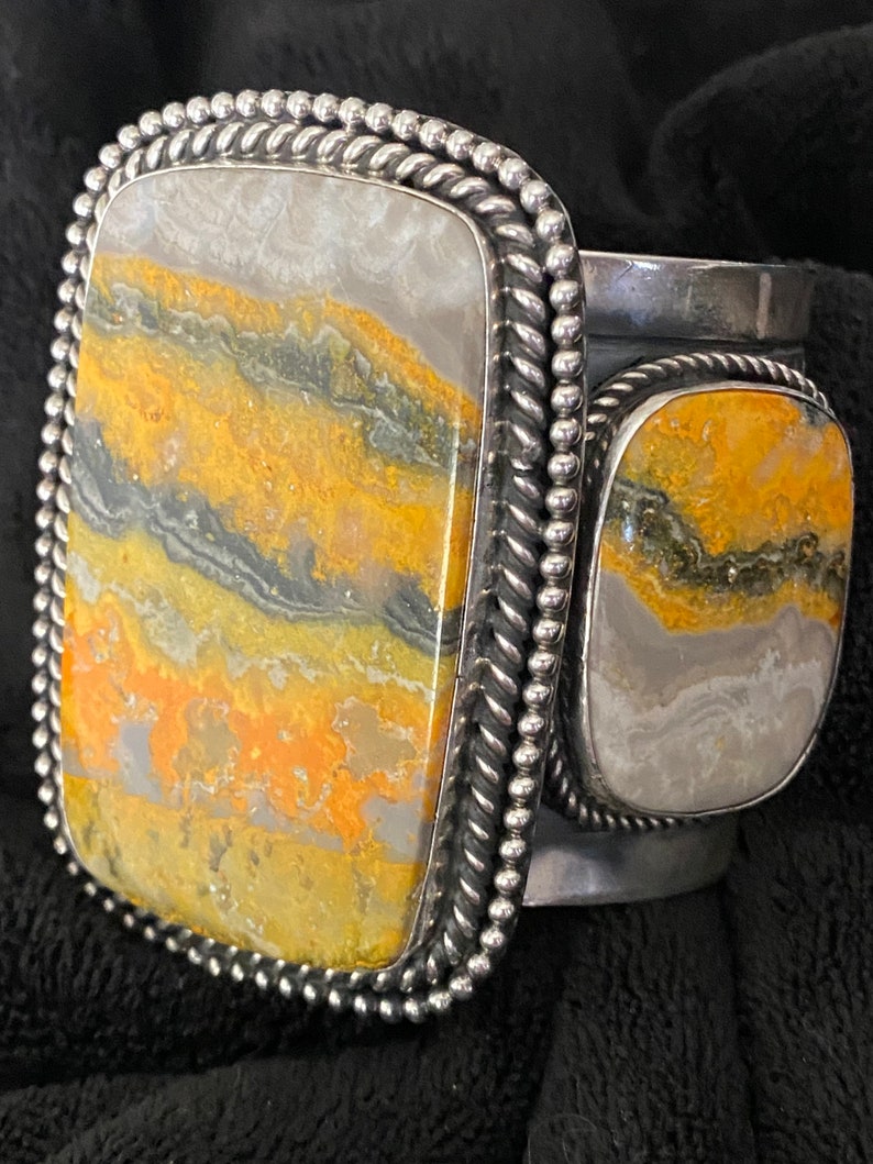 263 Gram Vintage Signed Southwest Bumblebee Jasper Sterling - Etsy