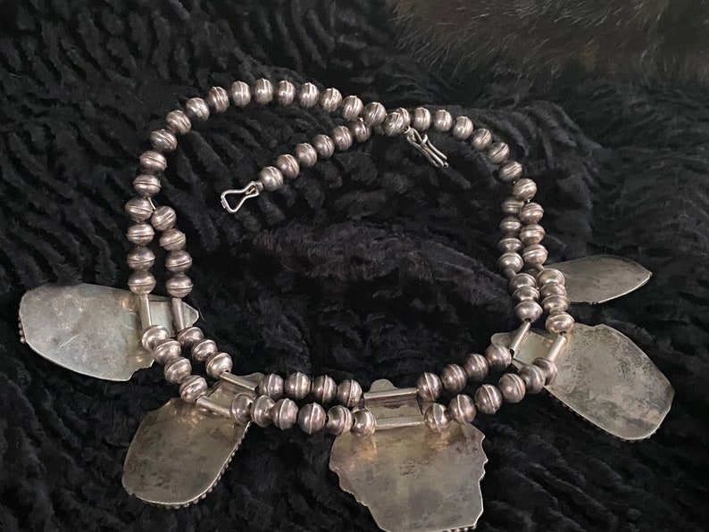 Vintage ZUNI Style Sterling Turquoise Coral Squash Blossom - Etsy